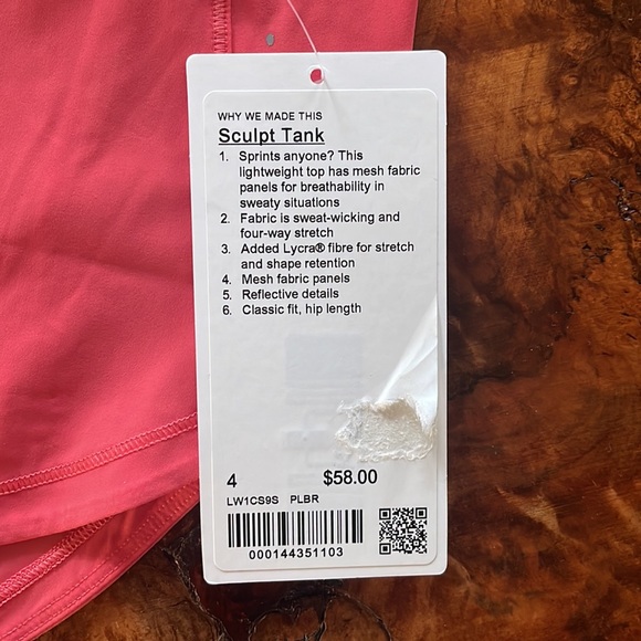 lululemon athletica | Tops | Nwt Lululemons Sculpt Tank Sizes 2 Or 4 ...